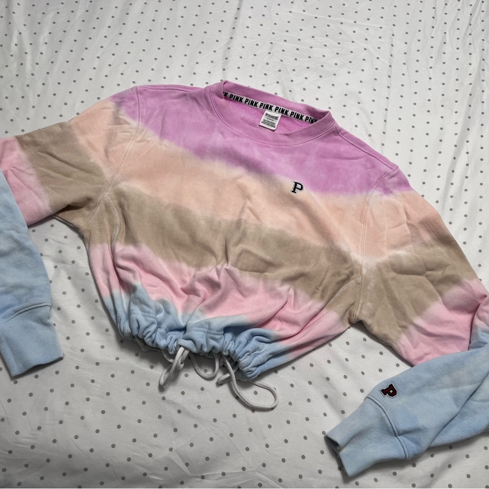 Pink Victoria Secret Rainbow Tie String Waist Sweater - Gem